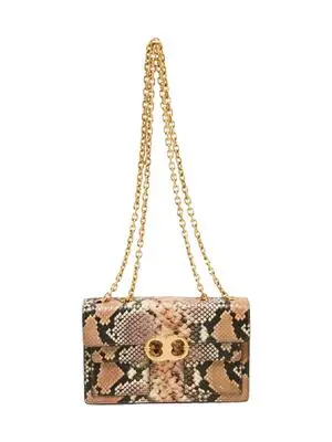 Tory Burch Gemini Python-embossed Shoulder Bag Neutrals