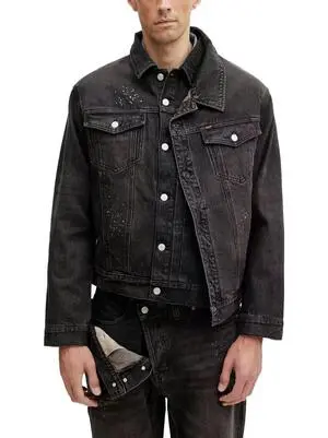 Andersson Bell Crystal-embellished Denim Jacket - Black