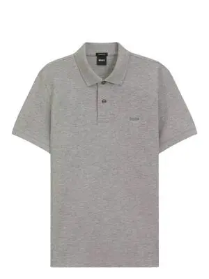 BOSS Pallas Polo Shirt In Cotton-piqué With Embroidered Logo - Grey