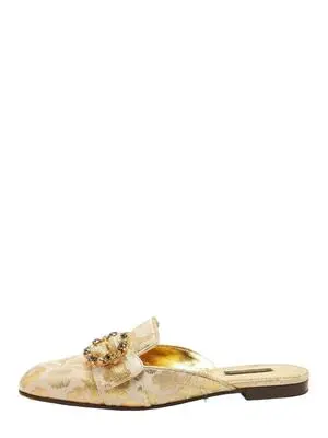 DOLCE & GABBANA Dolce & Gabbana Flat Mules With Crystal Embellishment