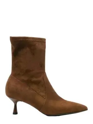 SERGIO LEVANTESI Pointed Toe Suede Finish Ankle Boots - Brown