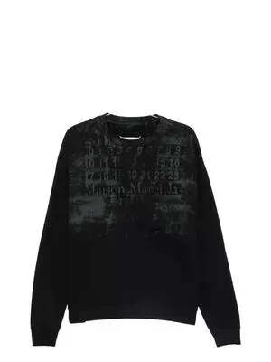 MAISON MARGIELA Logo-print Crew-neck Sweatshirt - Black