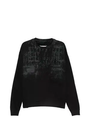 MAISON MARGIELA Logo-print Crew-neck Sweatshirt - Black