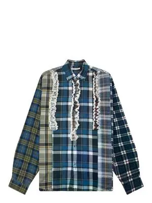 Needles Frill-trimmed Patchwork Shirt - Blue