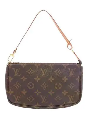 LOUIS VUITTON 2001 Monogram Pochette Accessoires Shoulder Bag - Brown