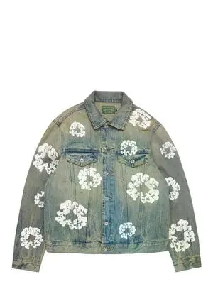 DENIM TEARS Denim Tears Floral Print Button-Up Denim Jacket