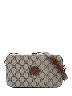 Gucci Gg Supreme Interlocking G Crossbody Bag - Neutrals