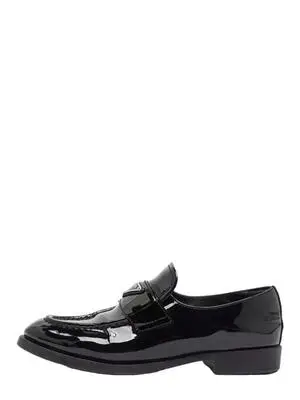 PRADA Prada Patent Leather Triangle Logo Loafers