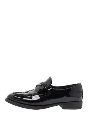 PRADA Prada Patent Leather Triangle Logo Loafers