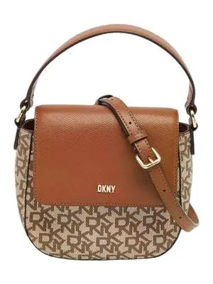 Dkny Immy Monogram Crossbody Mini Bag - Brown