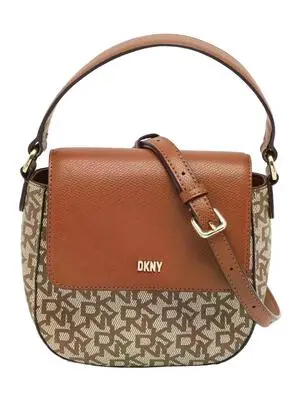 Dkny Immy Monogram Crossbody Mini Bag - Brown
