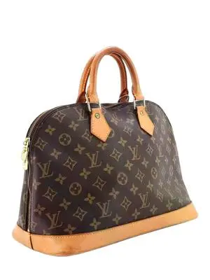 LOUIS VUITTON Vintage Alma Handbag Monogram Canvas Pm Satchel - Brown
