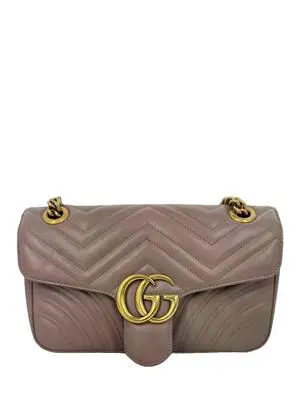 Gucci Gg Marmont Chevron Shoulder Bag Pink