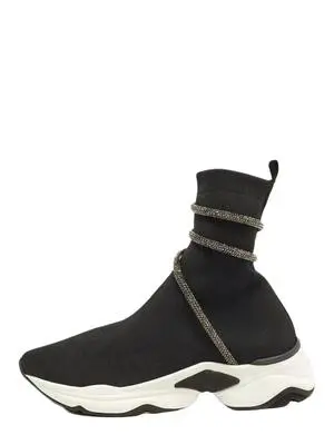 Rene Caovilla High-top Sneakers With Embellished Straps - Black