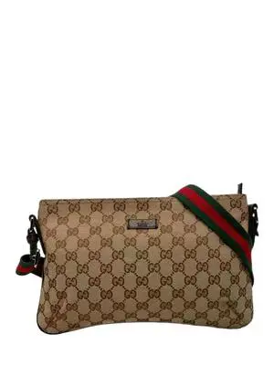 Gucci Gg Canvas Web Crossbody Bag - Neutrals