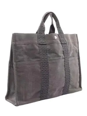 Hermès Canvas Herline Mm Tote Bag - Grey