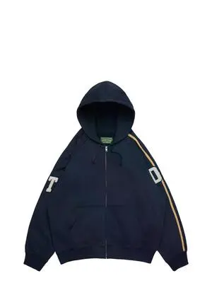 DENIM TEARS Chenille Patch Zip-up Hoodie - Blue