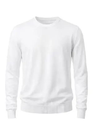 GRAN SASSO Gran Sasso Ribbed-Trim Crew-Neck Cotton Sweater White