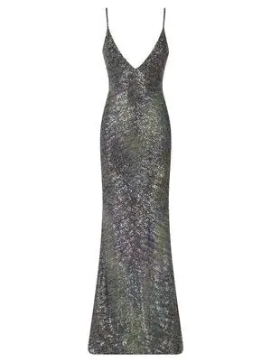 Missoni Sequin-embellished V-neck Maxi Dress Brown