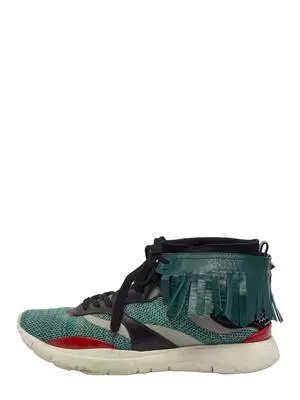 Valentino Garavani Heroes Tribe Fringed Knit Sneakers - Green