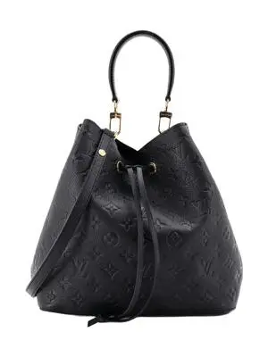 LOUIS VUITTON Monogram Empreinte Leather Bucket Bag - Black