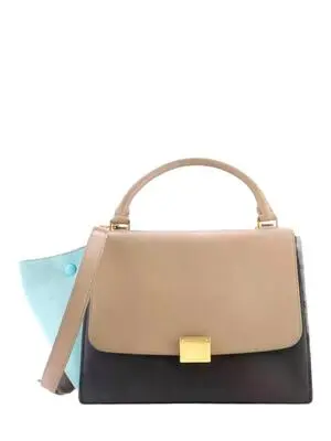 Celine Tricolor Trapeze Bag Leather Small Satchel - Blue