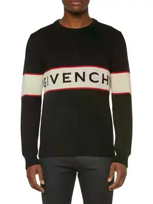 Givenchy Logo Intarsia Wool Sweater - Black