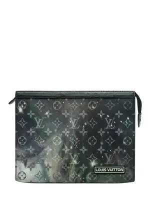 LOUIS VUITTON 2018 Monogram Galaxy Pochette Voyage Mm Clutch Bag - Black