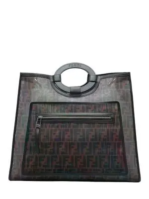 Fendi 2016-2026 Large Ff 1974 Mesh Runaway Shopper Tote Satchel - Brown