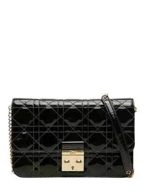 Dior 2016 Patent Cannage Miss Promenade Crossbody Bag - Black