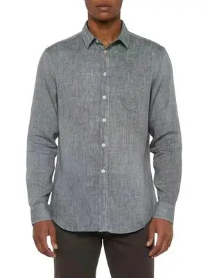 Emporio Armani Button-up Linen Shirt - Grey