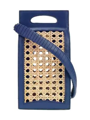 Tyler Ellis Stella Wicker Tote Bag - Blue