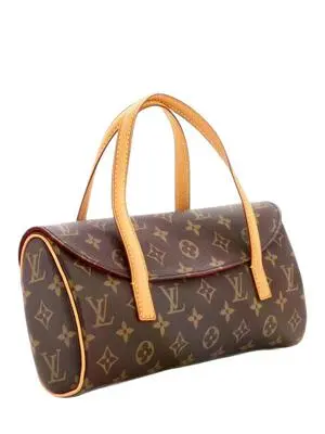 LOUIS VUITTON Sonatine Handbag Monogram Canvas Satchel - Brown