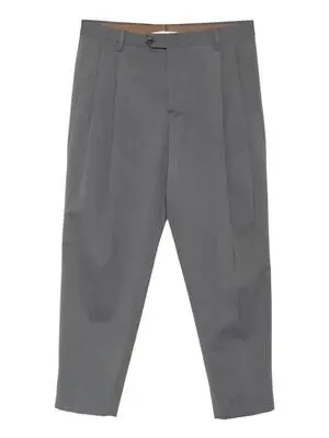 BRIGLIA 1949 Pleated Detail Cropped Trousers - Grey