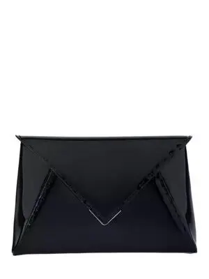 Tyler Ellis Lee Pouchet Patent Leather Clutch Bag Black