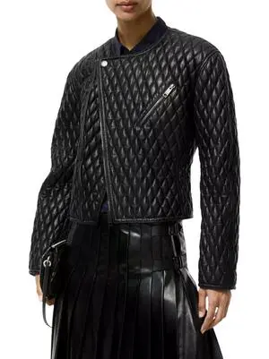 BURBERRY Burberry Cropped Quilted Leather Jacket