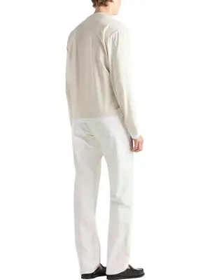 Prada Long-sleeved Cotton T-shirt Neutrals