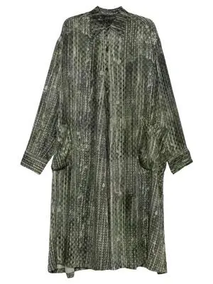 ZIGGY CHEN Ziggy Chen Abstract Print Button-Up Shirt Dress