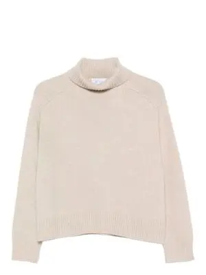 BEYOU Ribbed Knit Turtleneck Sweater - Neutrals