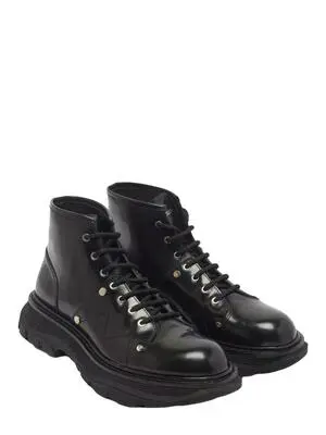 Alexander McQueen Tread Lace-up Combat Boots - Black
