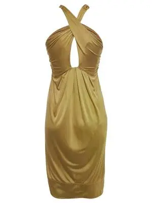 Diane Von Furstenberg Halterneck Draped Mini Dress - Brown