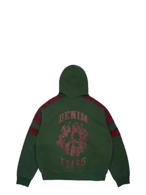 DENIM TEARS Denim U Paneled Zip-up Hoodie - Green