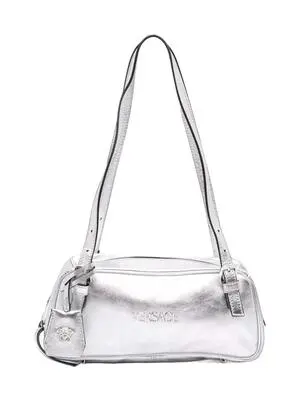 Versace Versace Metallic Leather Shoulder Bag Silver