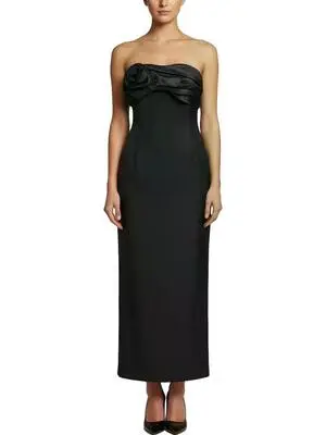 MAGDA BUTRYM Magda Butrym Strapless Rose Detail Midi Dress