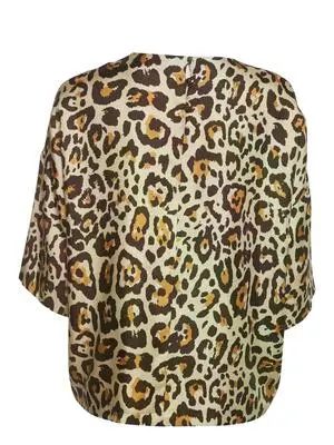 Dior Silk Leopard Print Blouse - Neutrals