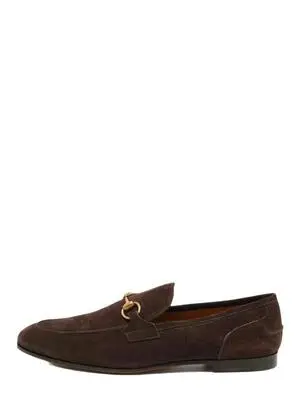 Gucci Jordaan Horsebit Suede Loafers - Brown