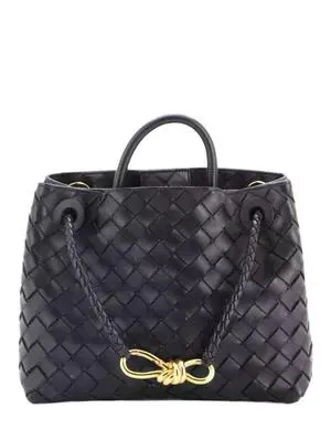 Bottega Veneta Andiamo Top Handle Bag Intrecciato Nappa Small Satchel Black