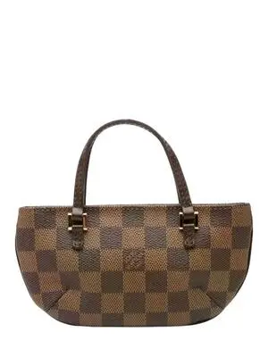 LOUIS VUITTON Damier Ebene Manosque Pochette Handbag - Brown