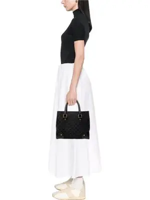 Gucci Gg Canvas Nailhead Handbag - Black