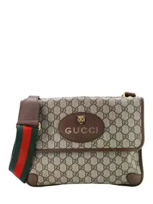 Gucci Neo Vintage Flap Messenger Gg Coated Canvas Medium Crossbody Bag - Brown